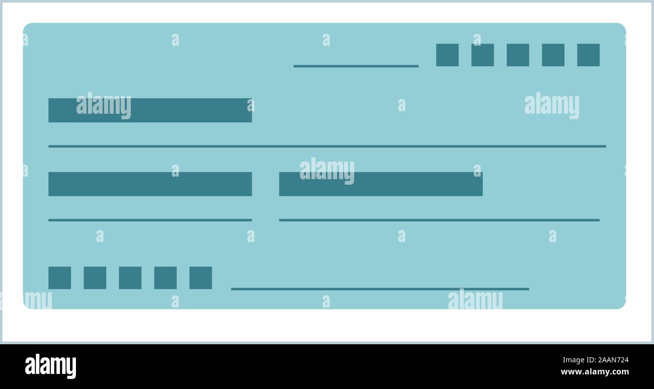 Bank check template checkbook Stock Vector Images - Alamy