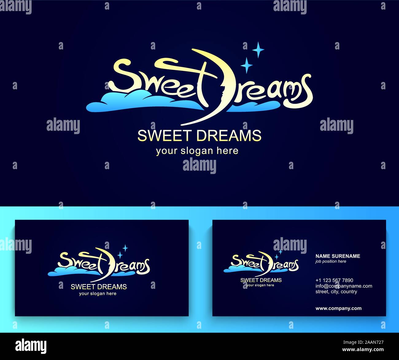 Logo Sweet Dreams. Icon Element Template Design Logos. business card ...