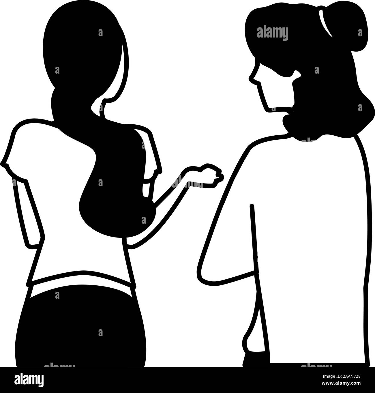 women of back position on white background vector illustration design ...