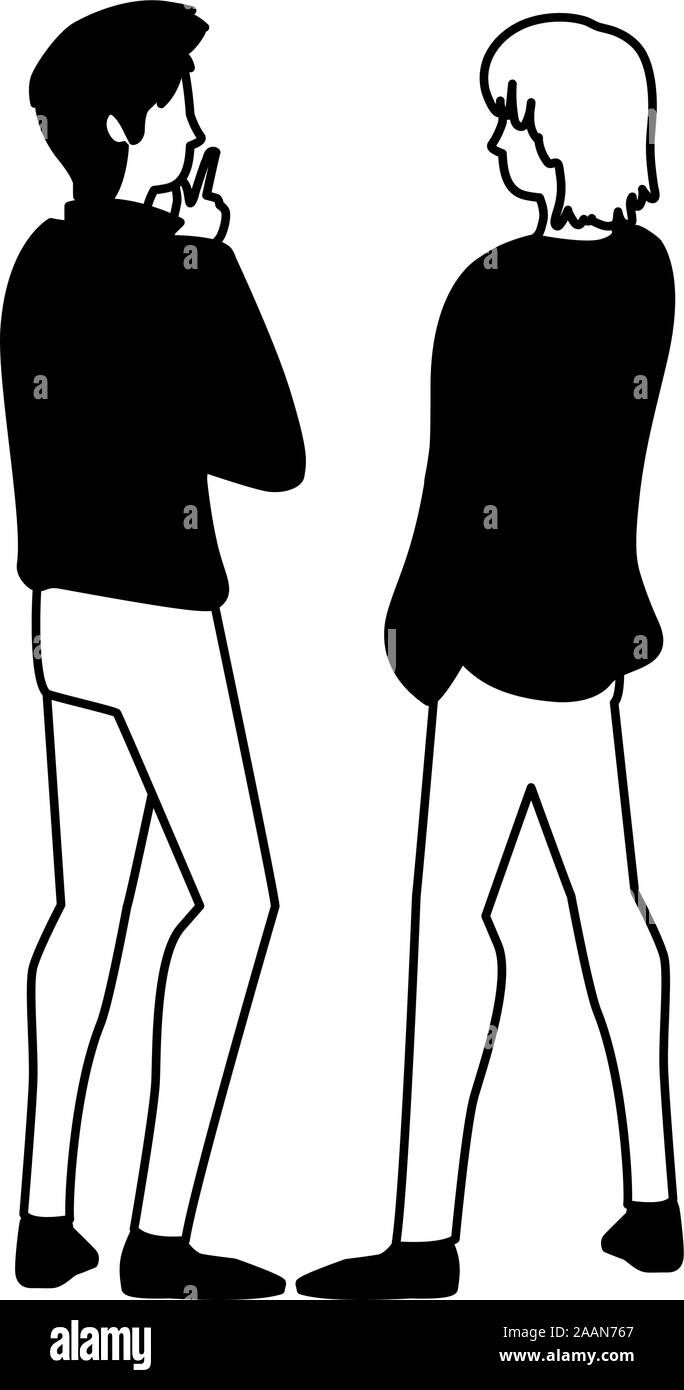 men of back position on white background vector illustration design ...