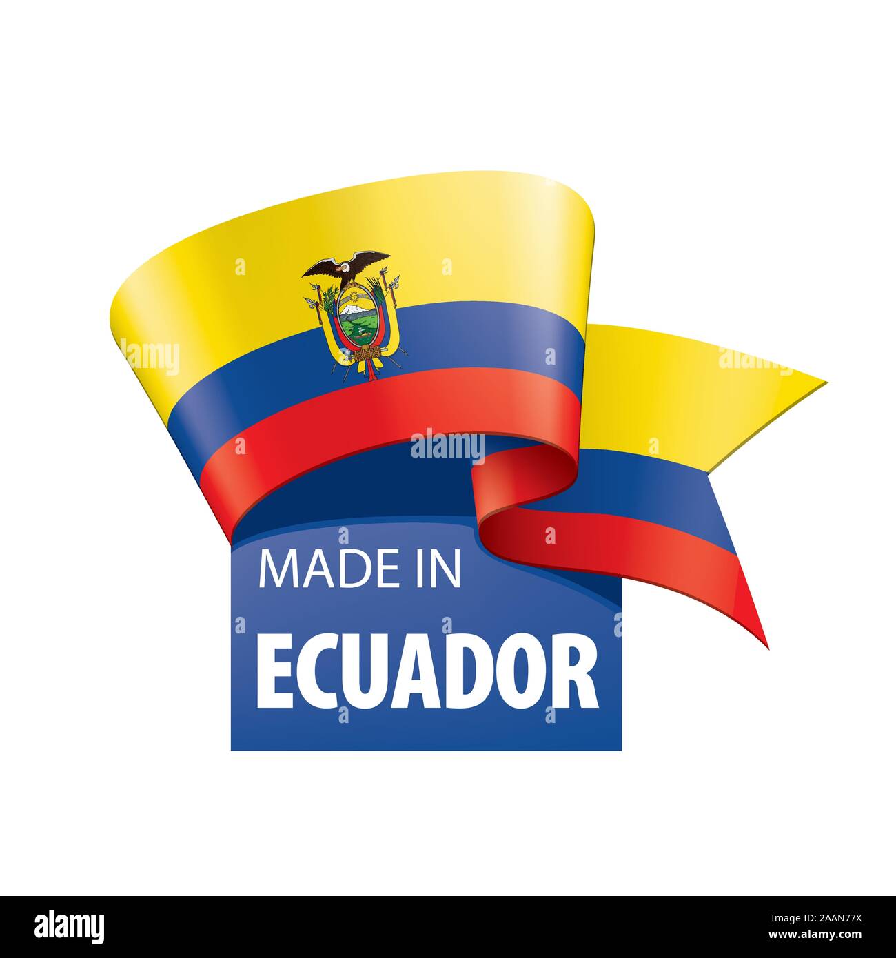 Ecuador flag, vector illustration on a white background Stock Vector ...