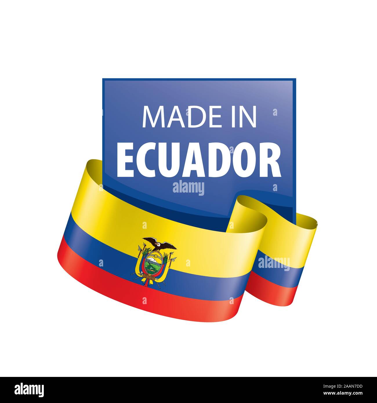 Ecuador flag, vector illustration on a white background Stock Vector ...