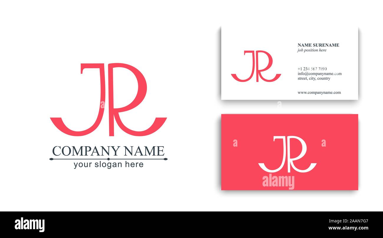Letter JR logo or monogram. blank for business card. For your business ...