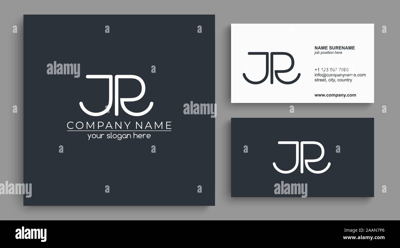 Letter JR logo or monogram. blank for business card. For your business ...