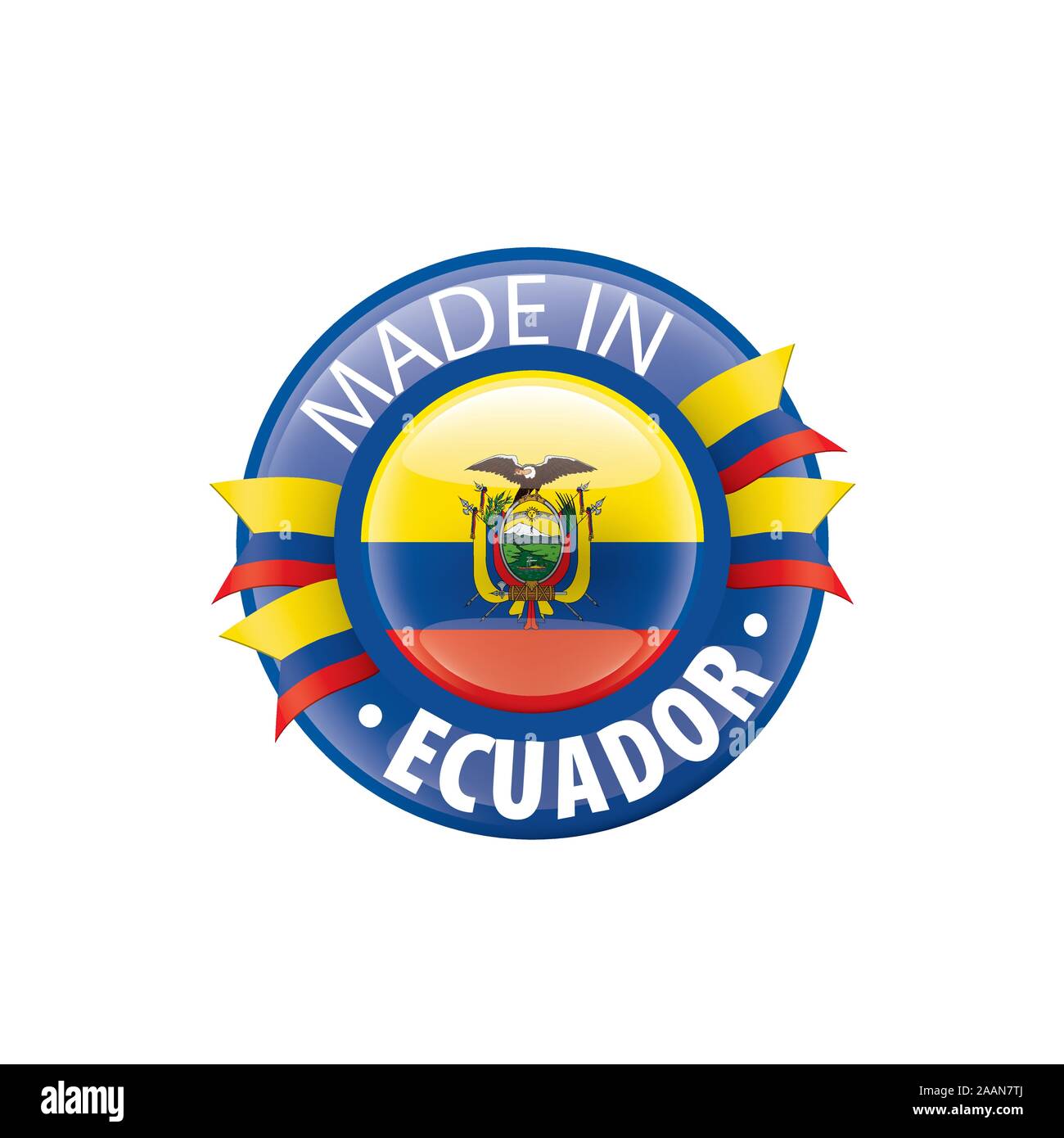 Ecuador flag, vector illustration on a white background Stock Vector ...