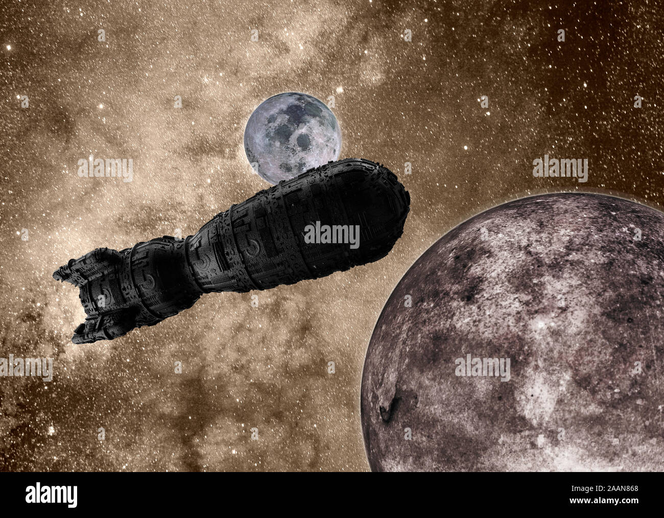 Black military alien spaceship on deep space Stock Photo - Alamy