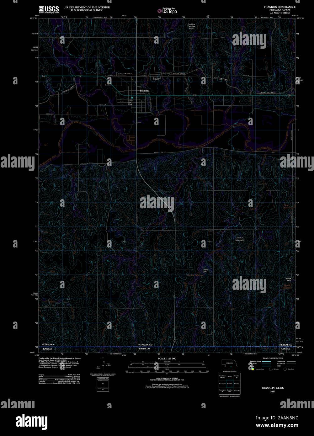 Map of franklin nebraska hi-res stock photography and images - Alamy