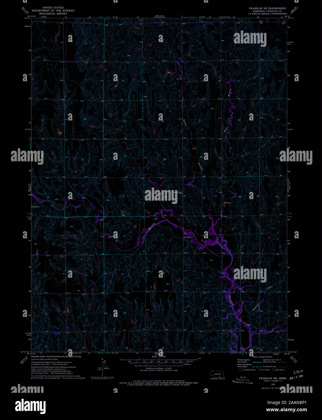 Map of franklin nebraska hi-res stock photography and images - Alamy
