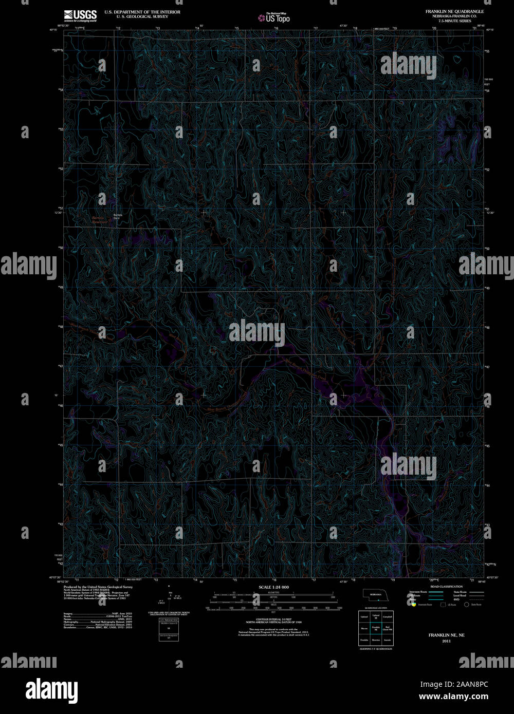 Map of franklin nebraska hi-res stock photography and images - Alamy