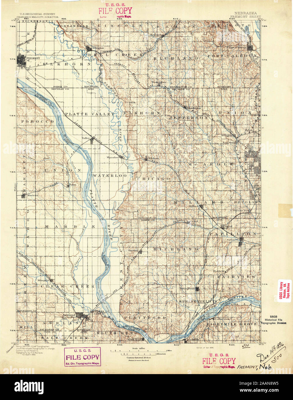 Map of fremont nebraska hi-res stock photography and images - Alamy
