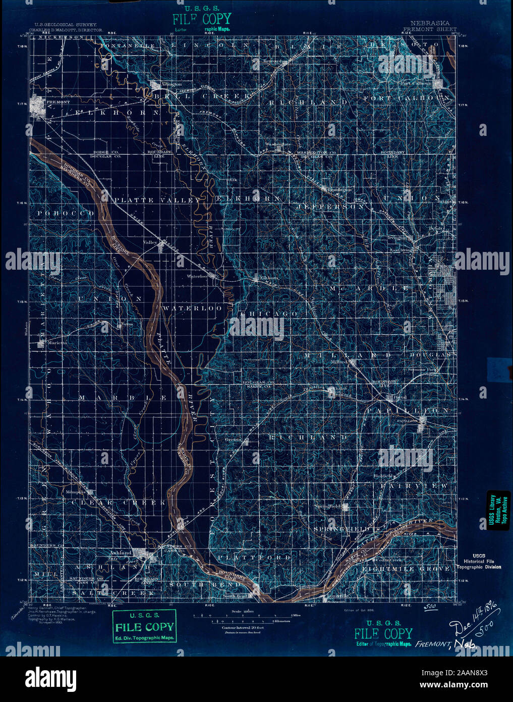 Map of fremont nebraska hi-res stock photography and images - Alamy