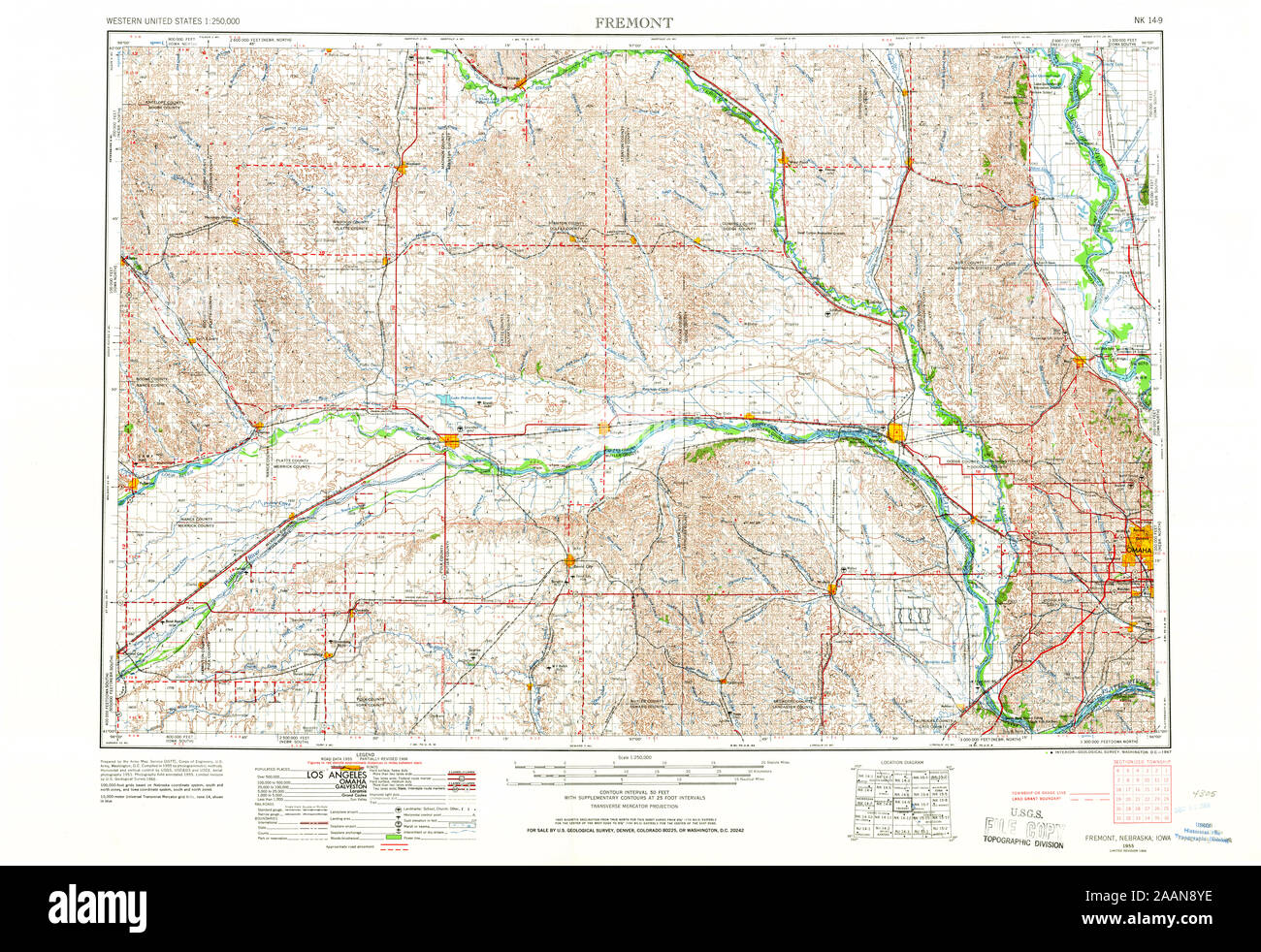 Map of fremont nebraska hi-res stock photography and images - Alamy