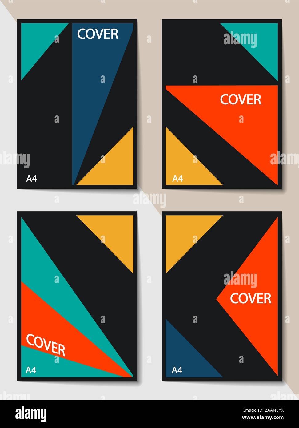 Editable cover design, A4 format. Geometric abstract background for the ...