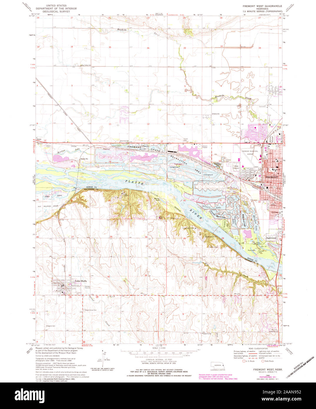 Map of fremont nebraska hi-res stock photography and images - Alamy
