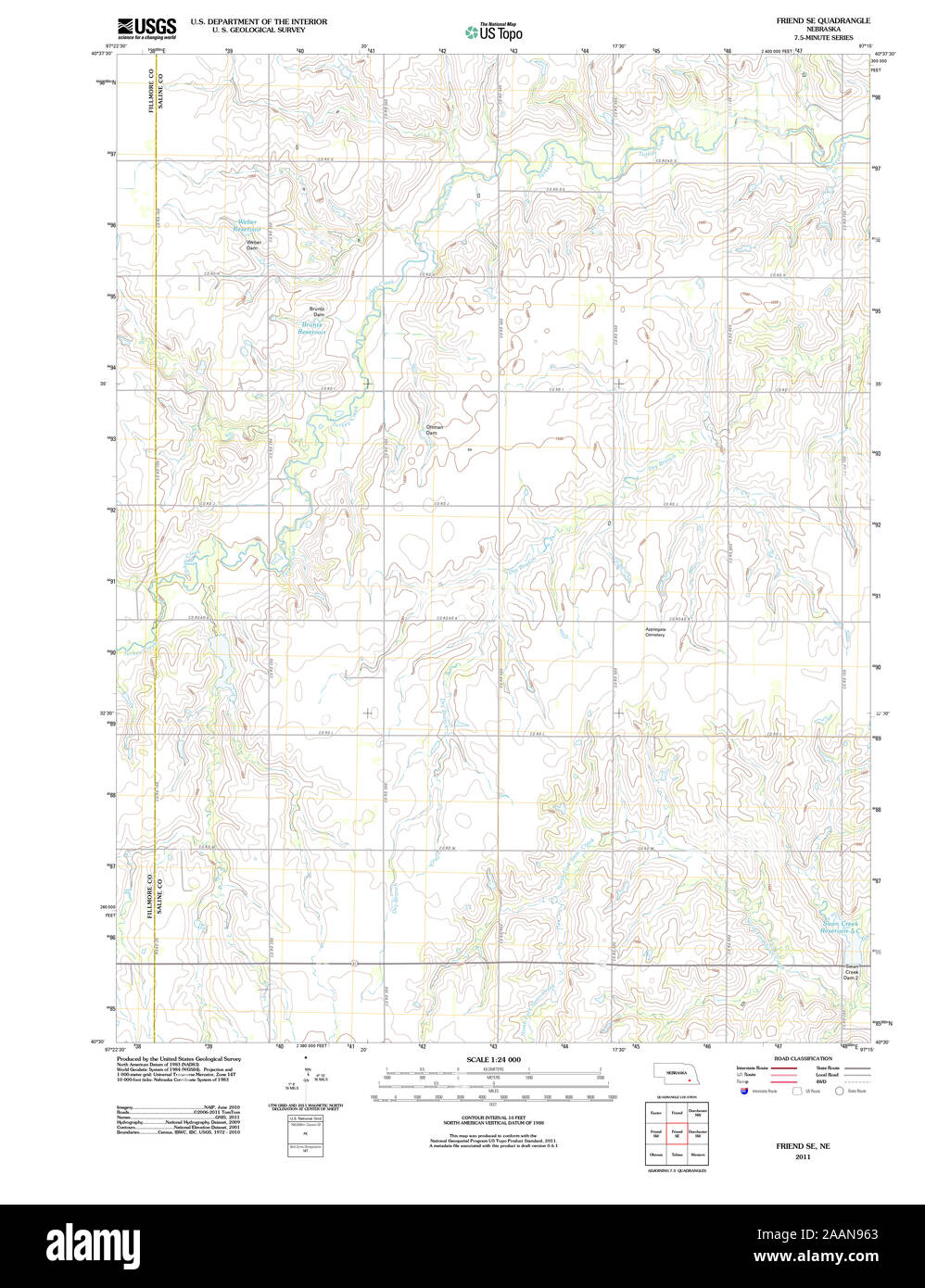 Map of friend nebraska hi-res stock photography and images - Alamy