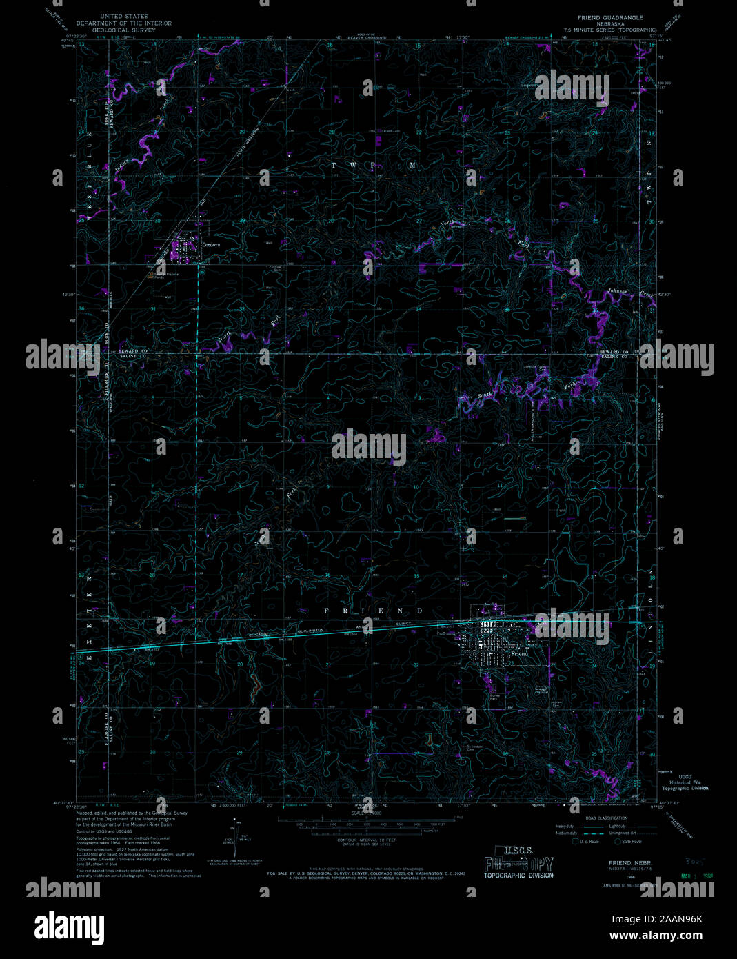 Map of friend nebraska hi-res stock photography and images - Alamy