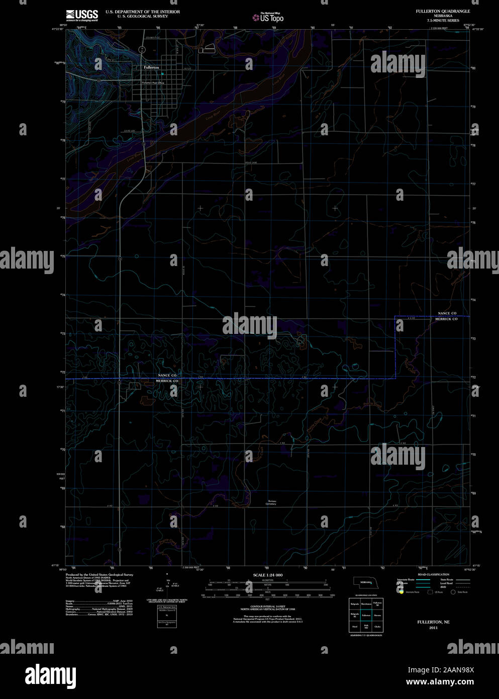 Fullerton nebraska map hi-res stock photography and images - Alamy