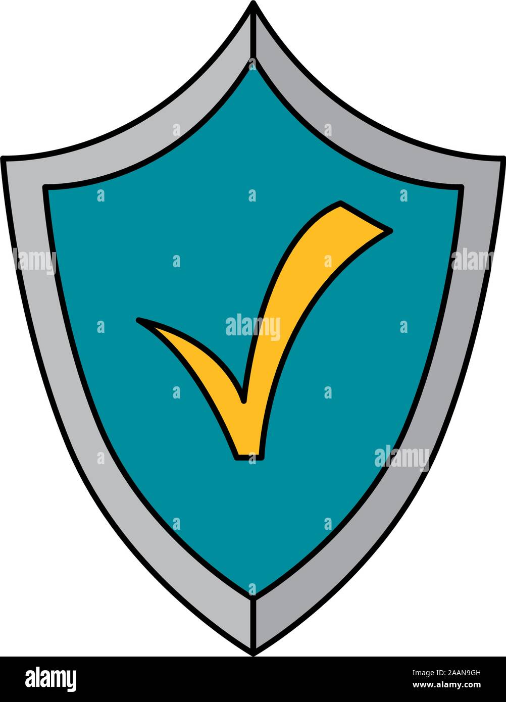 shield with check symbol isolated icon Stock Vector Image & Art - Alamy