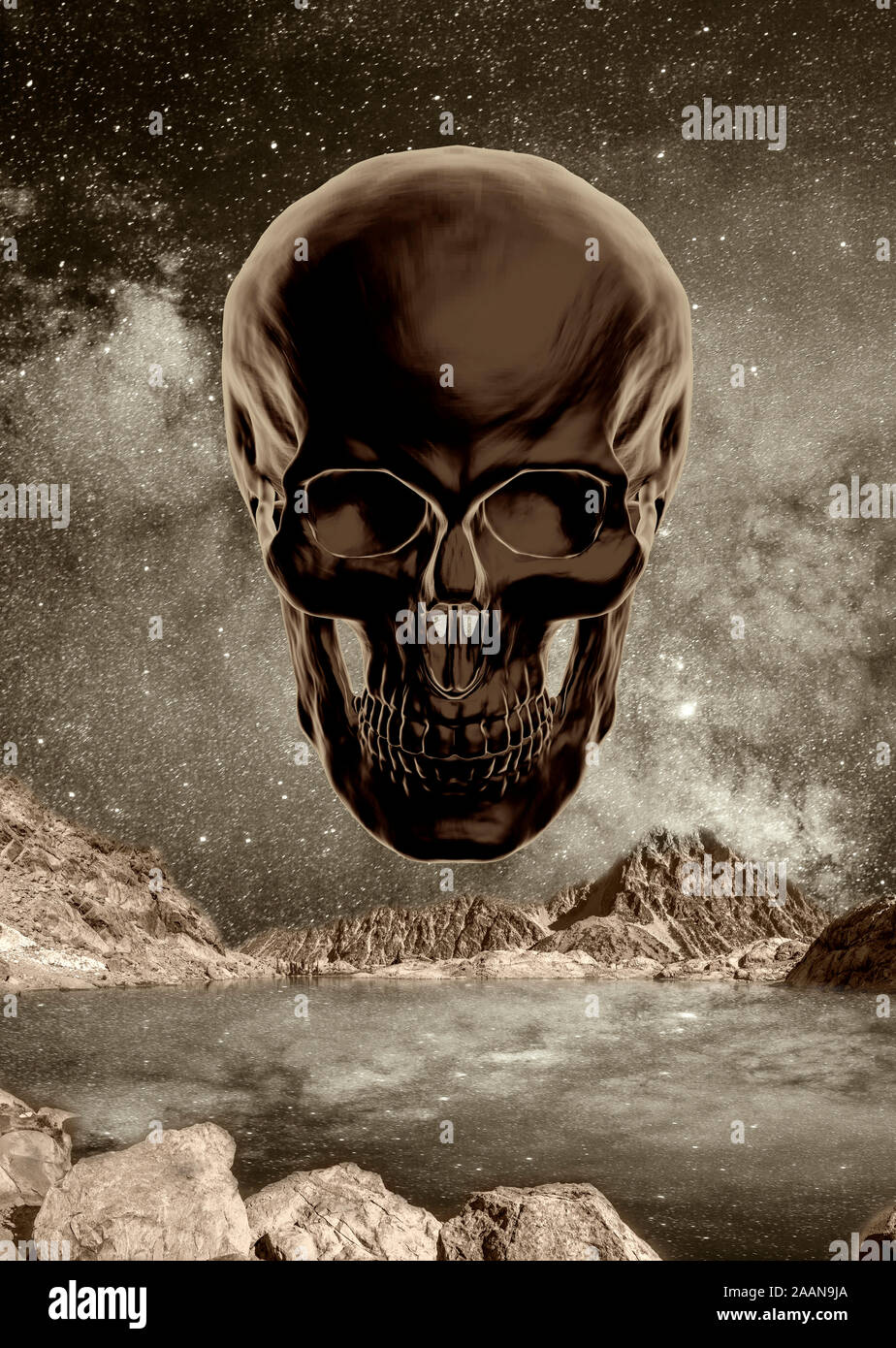 Human skull landscape hi-res stock photography and images - Alamy