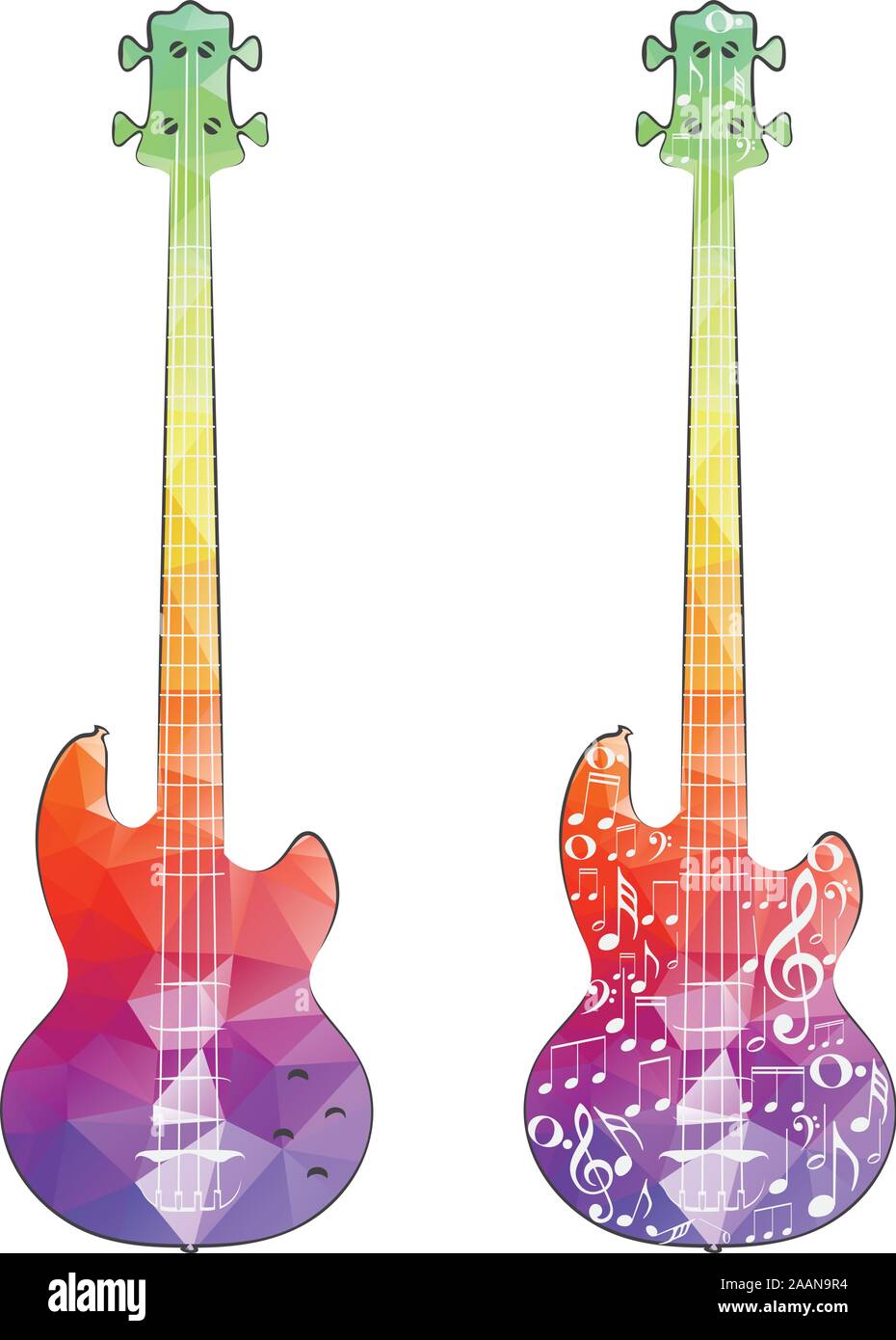 Colorful stylized guitar silhouette made from polygons Stock Vector ...