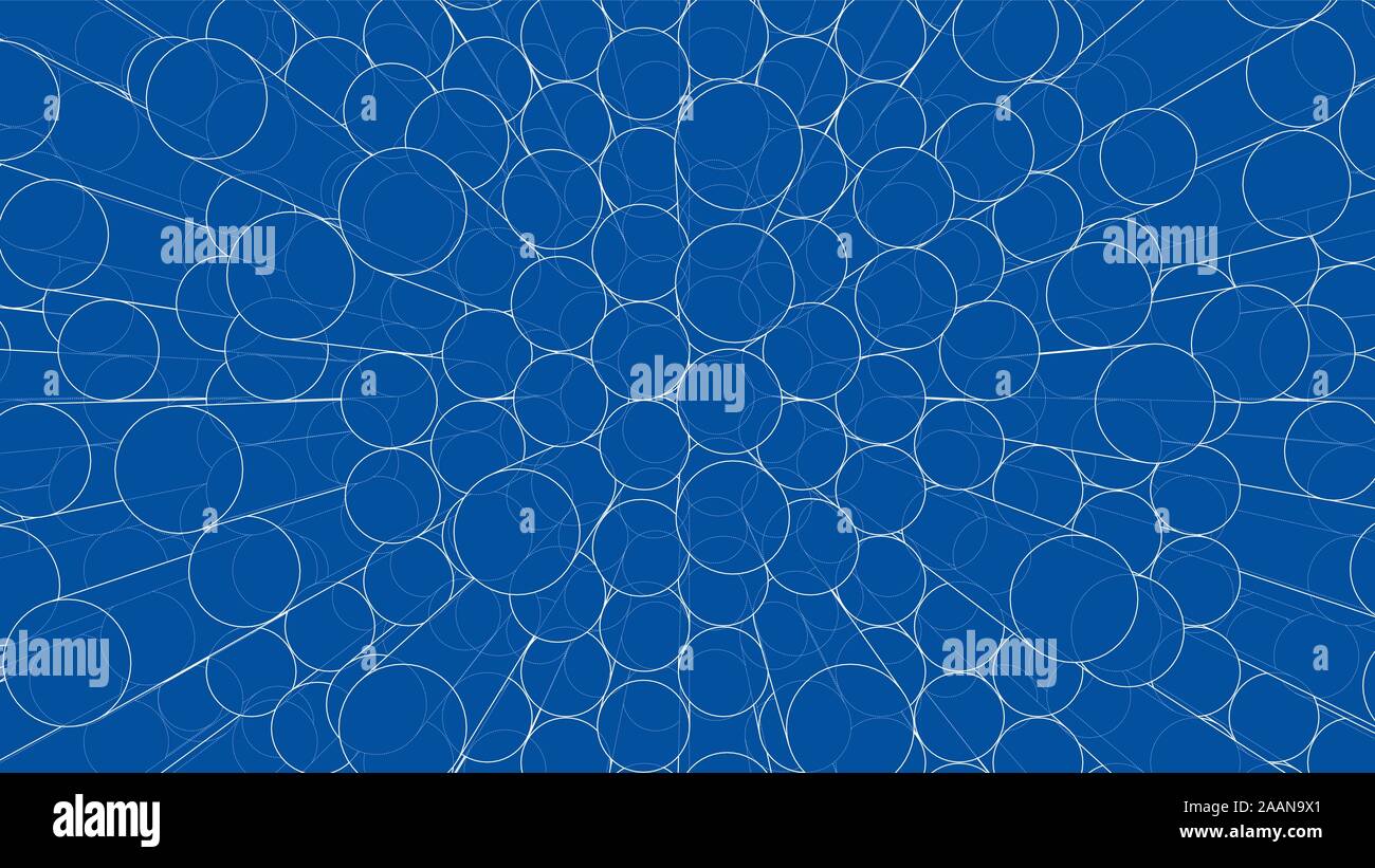 Abstract background of cylinders outline. Vector rendering of 3d. Wire ...