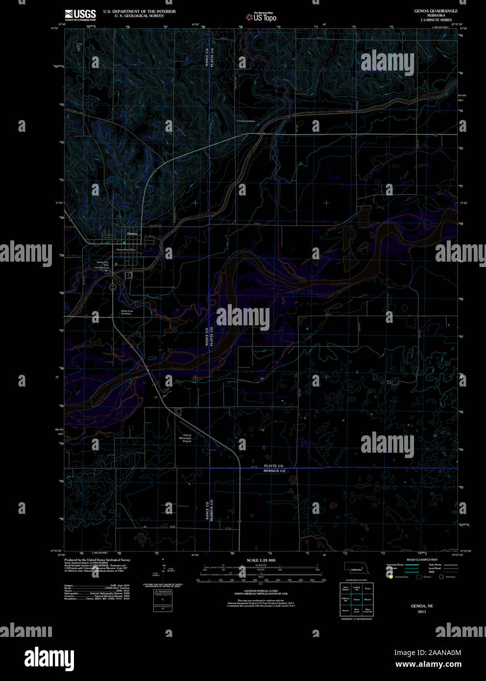 Map of genoa nebraska hi-res stock photography and images - Alamy