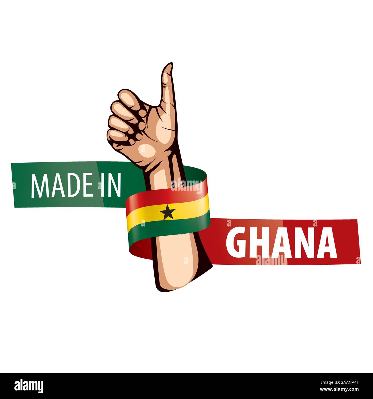 Ghana flag, vector illustration on a white background Stock Vector ...