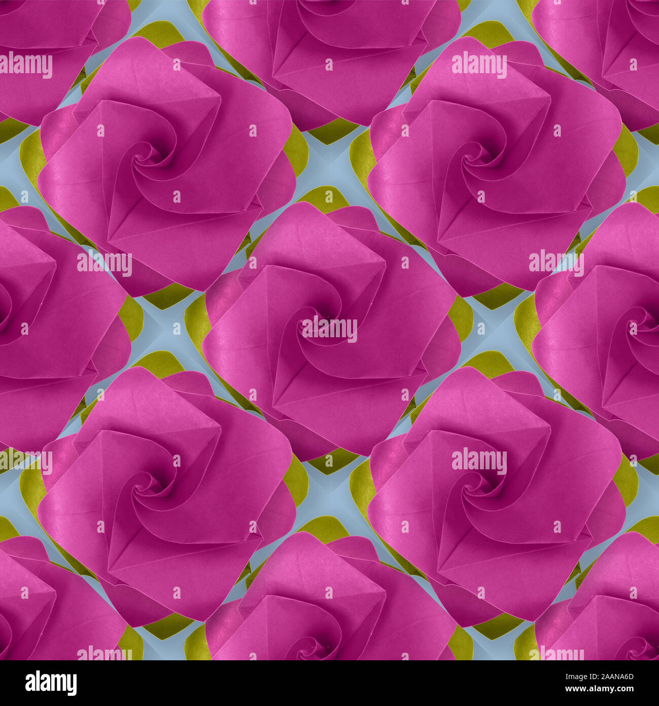 Pink purple paper origami handmade rose on blue pattern Stock Photo - Alamy