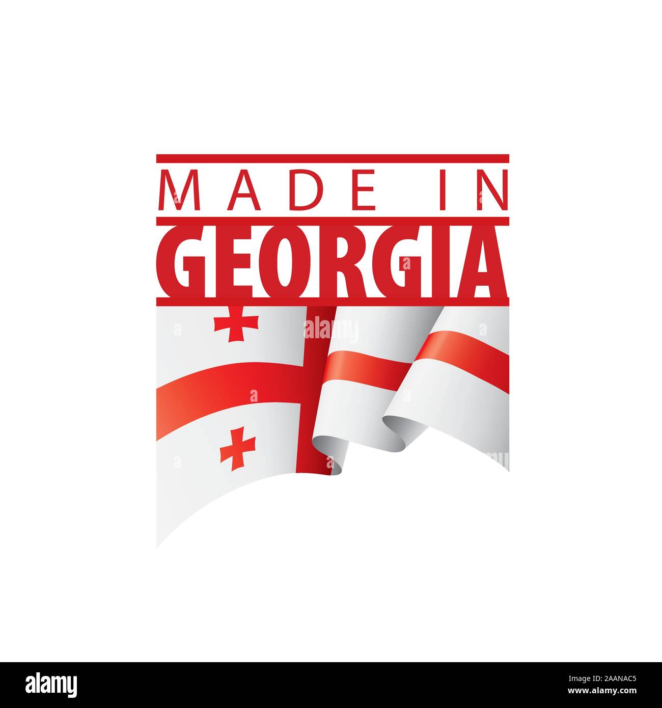 Georgia flag, vector illustration on a white background Stock Vector ...