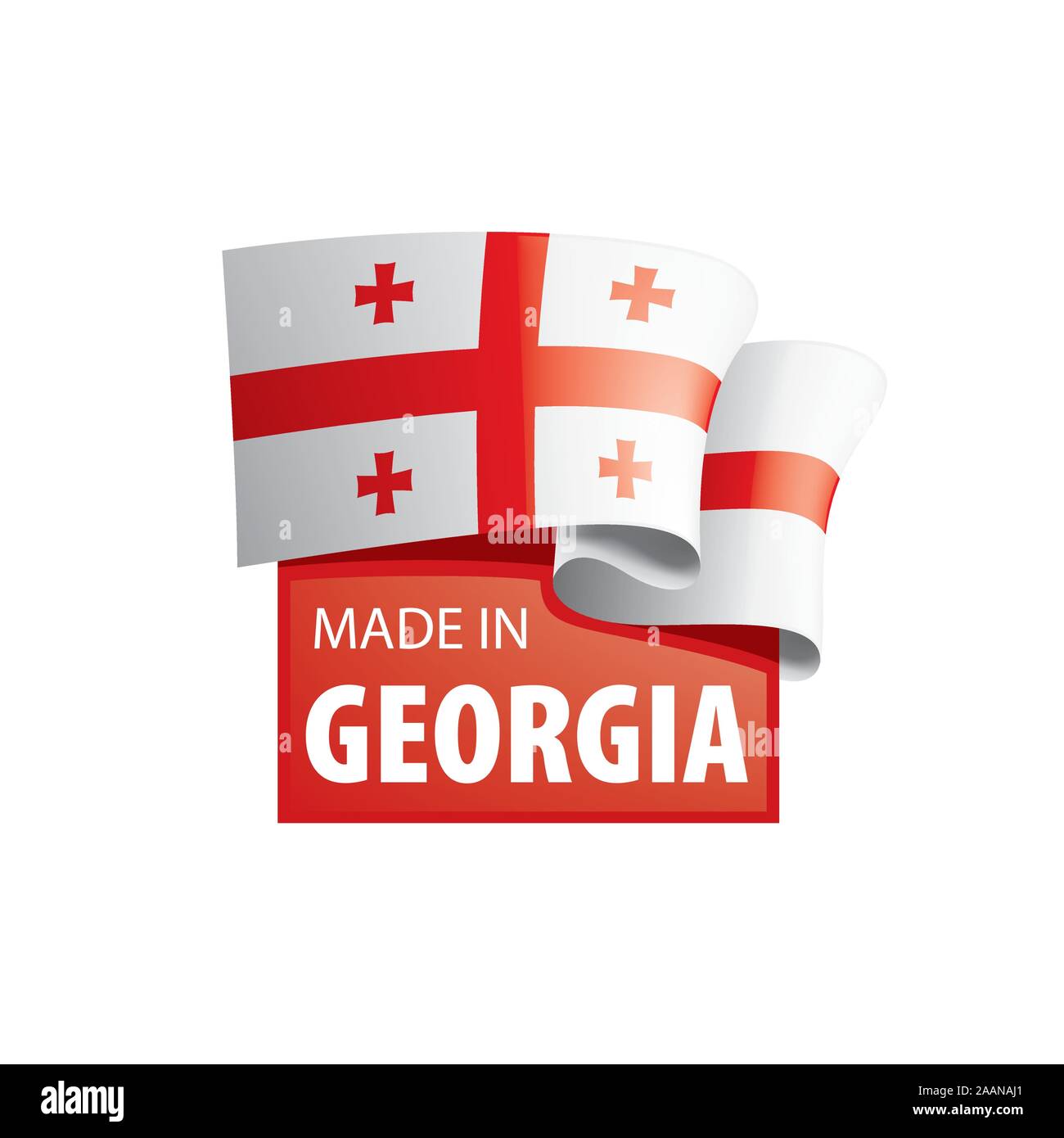Georgia flag, vector illustration on a white background Stock Vector ...