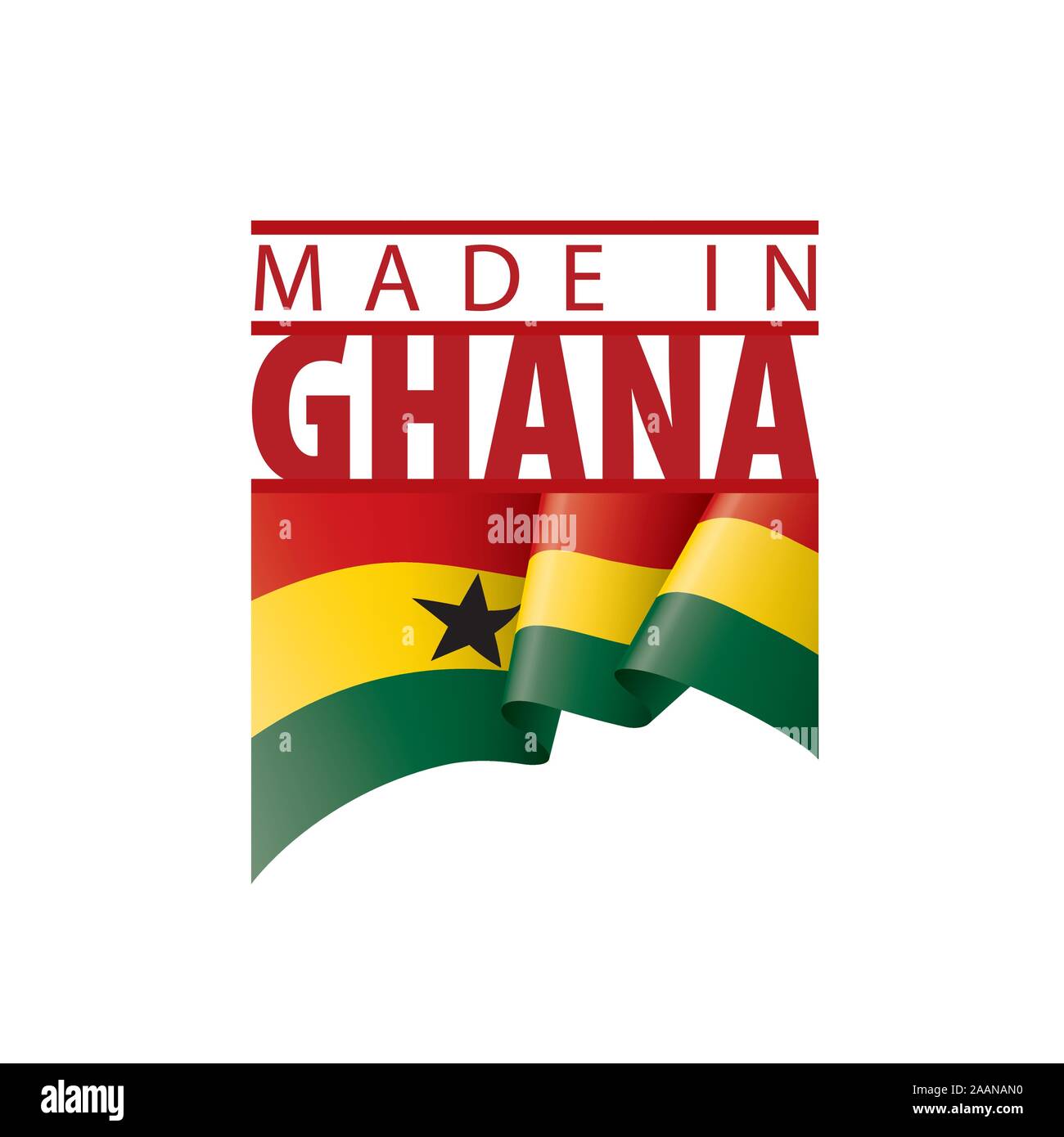 Ghana flag, vector illustration on a white background Stock Vector ...