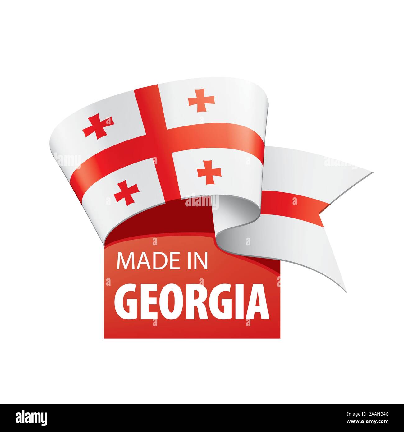 Georgia flag, vector illustration on a white background Stock Vector ...