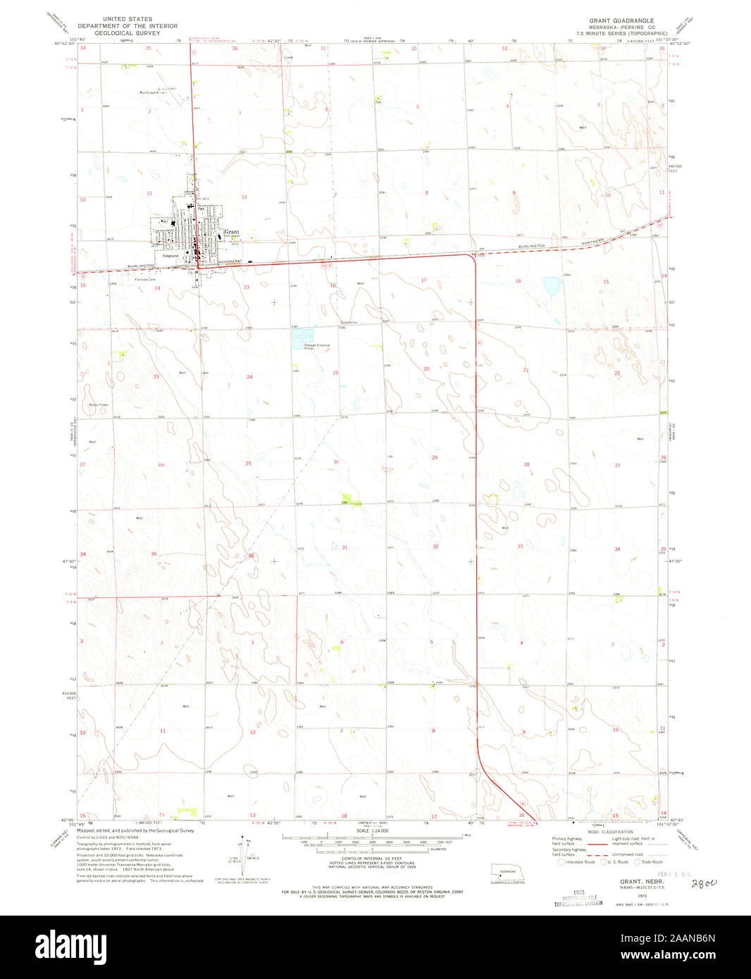 Map of grant nebraska hi-res stock photography and images - Alamy