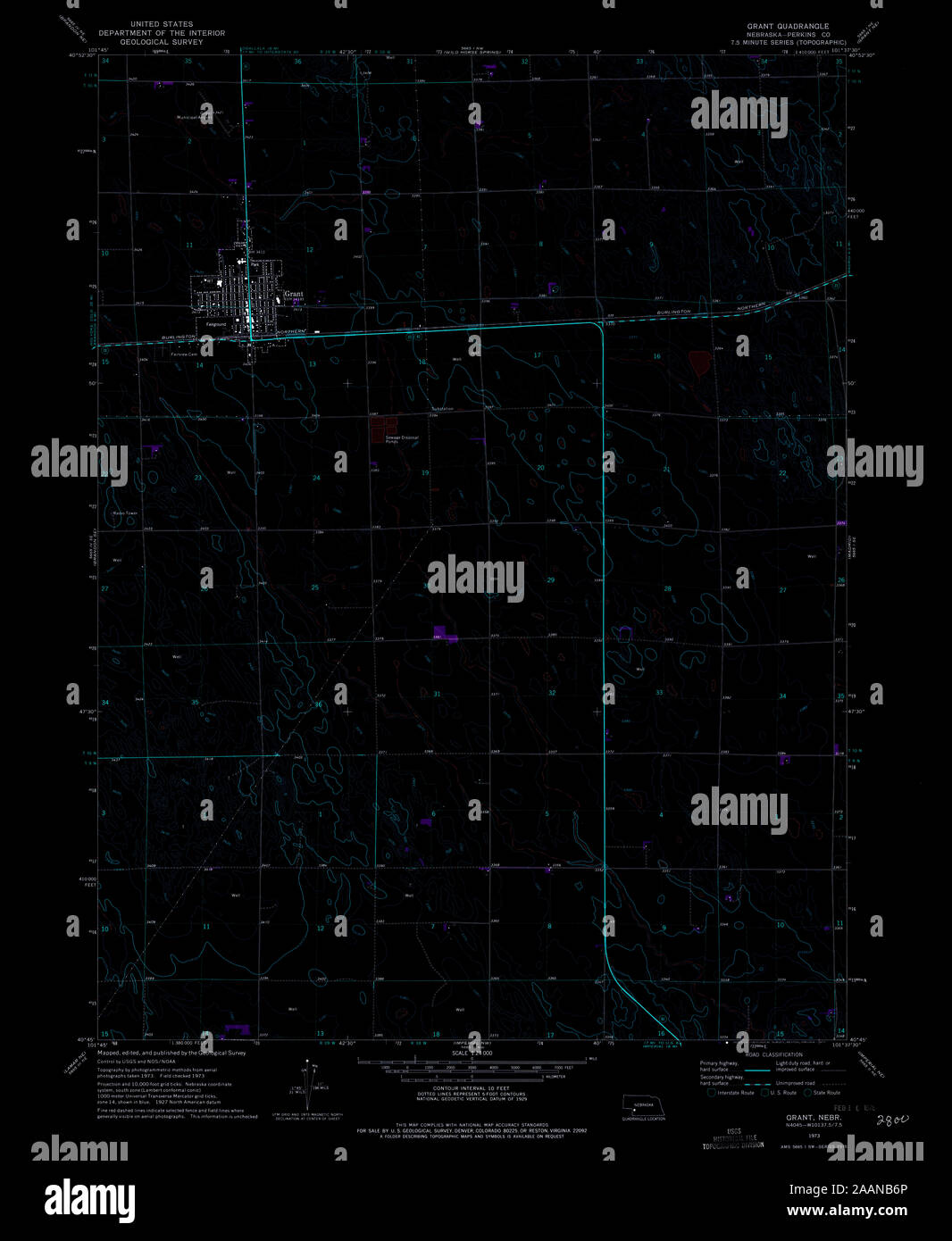 Map of grant nebraska hi-res stock photography and images - Alamy