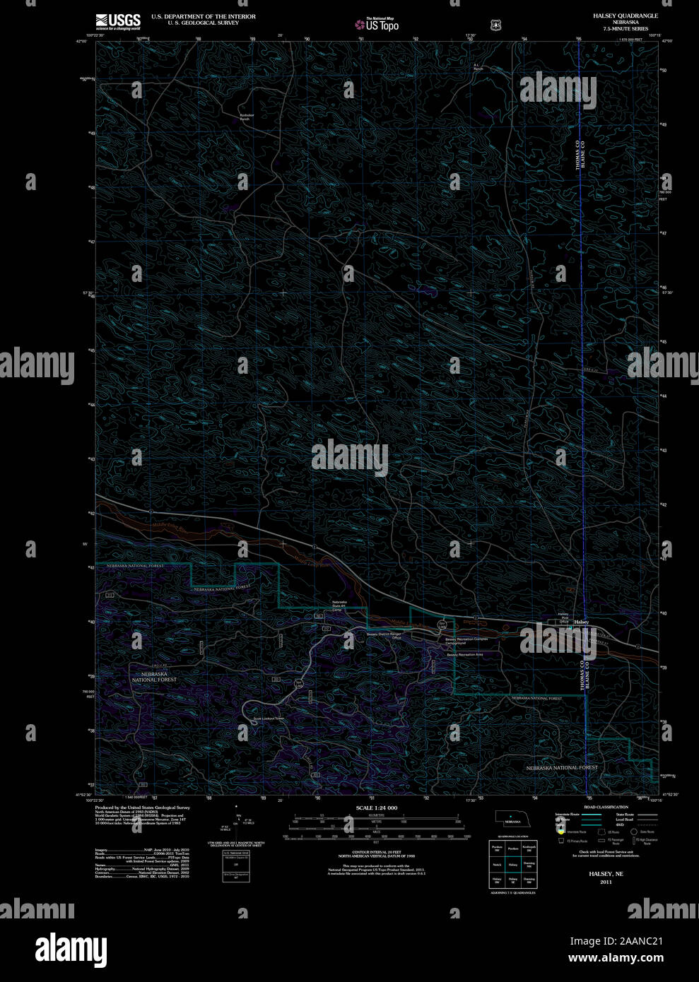 Map of halsey nebraska hi-res stock photography and images - Alamy