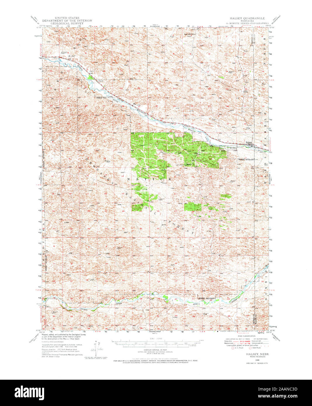 Map of halsey nebraska Cut Out Stock Images & Pictures - Alamy