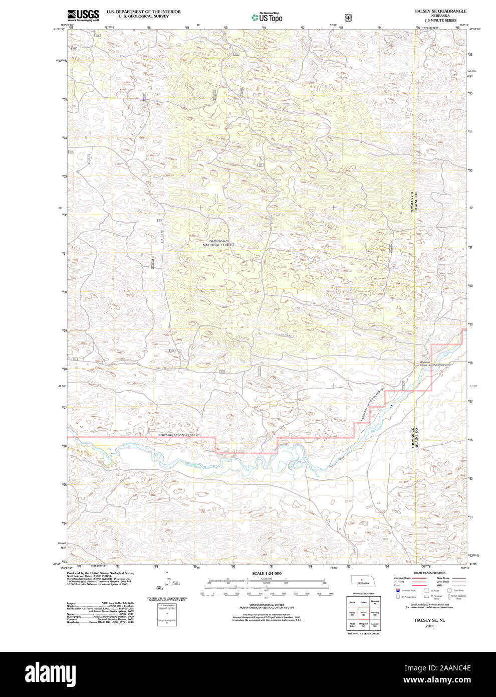 Map of halsey nebraska hi-res stock photography and images - Alamy