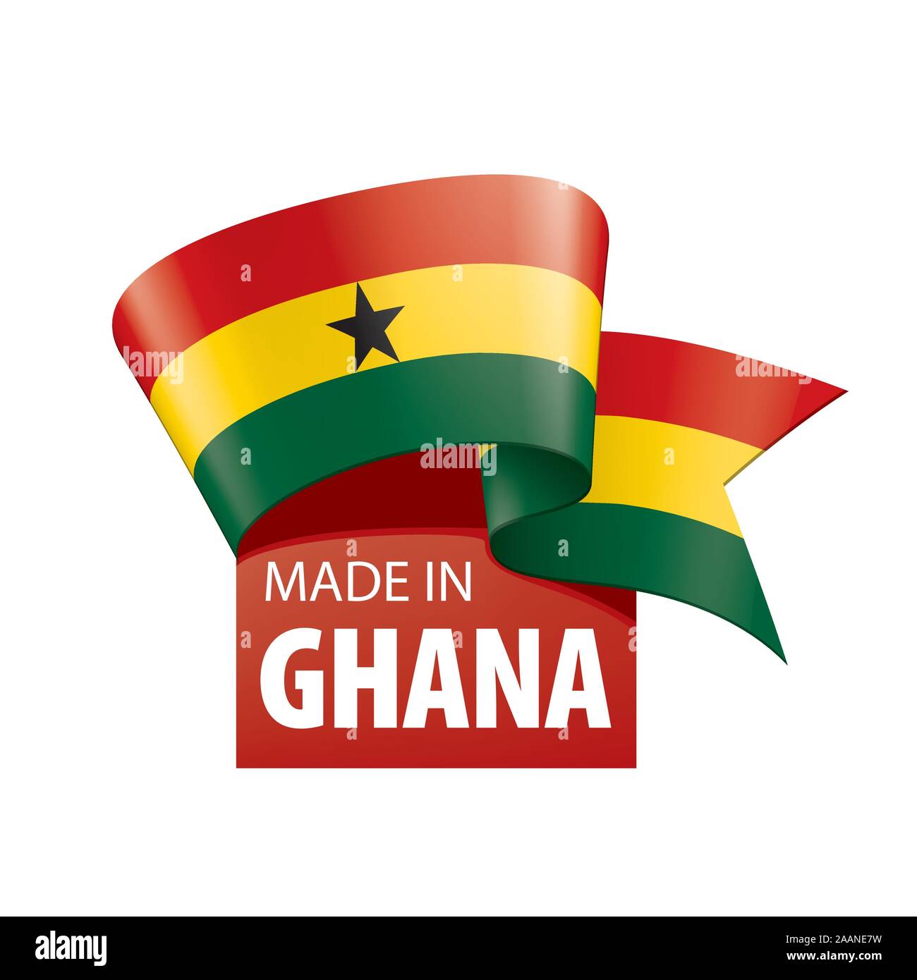 Ghana flag, vector illustration on a white background Stock Vector ...