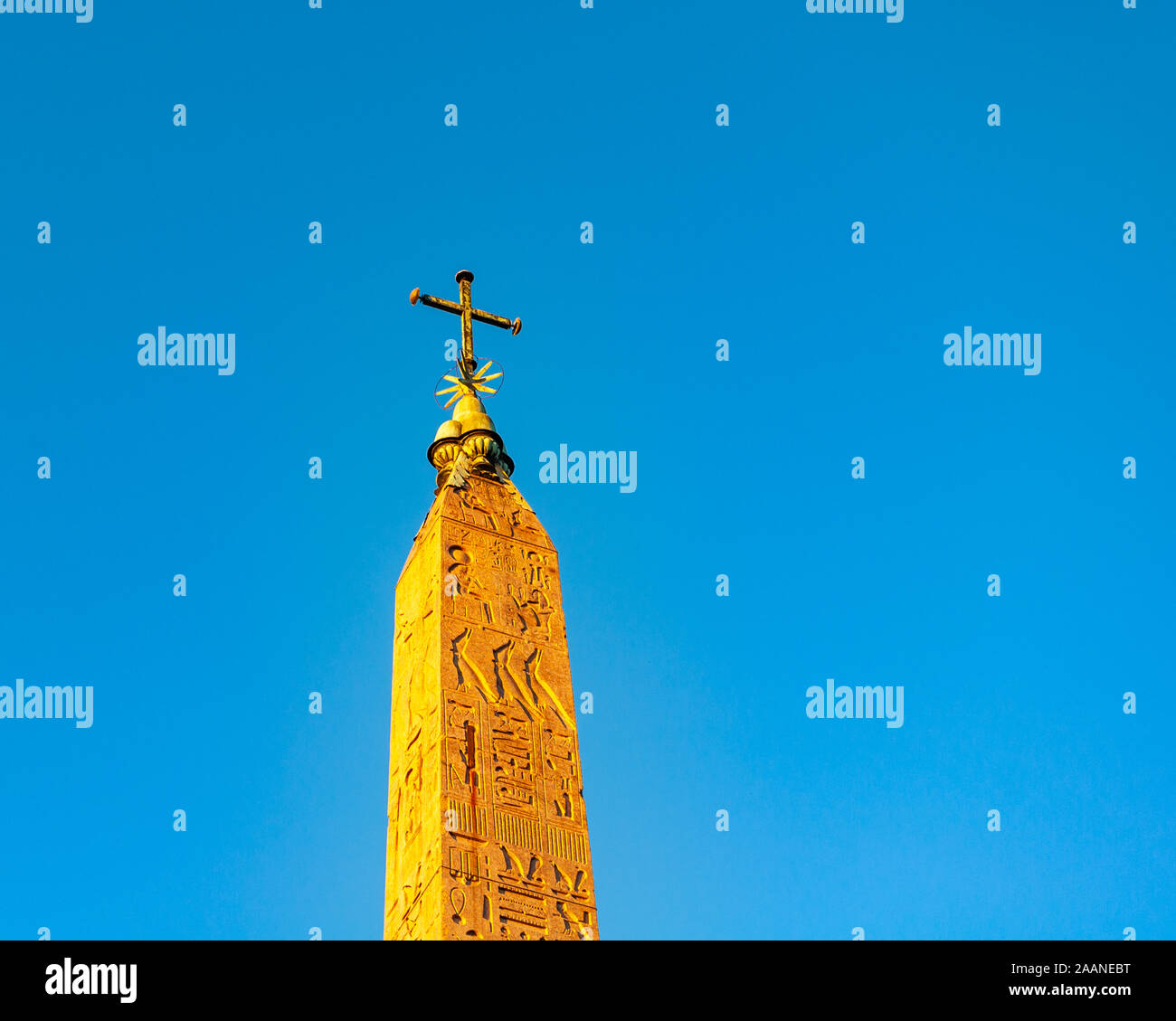 Rome Italy. The Flaminio Obelisk of Piazza del Popolo, which symbolizes ...