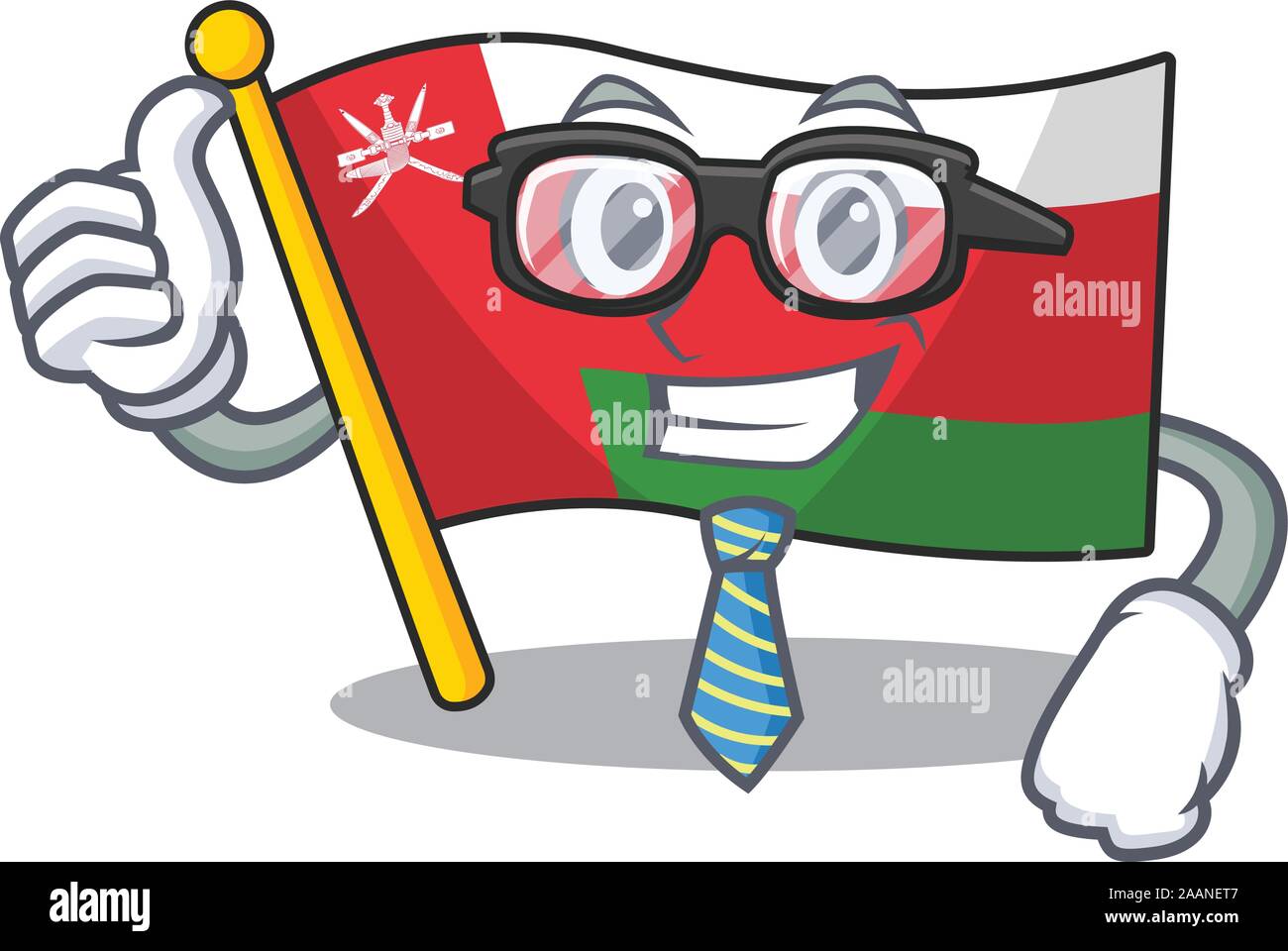 Cool Cartoon Businessman flag oman character vector illustration Stock ...