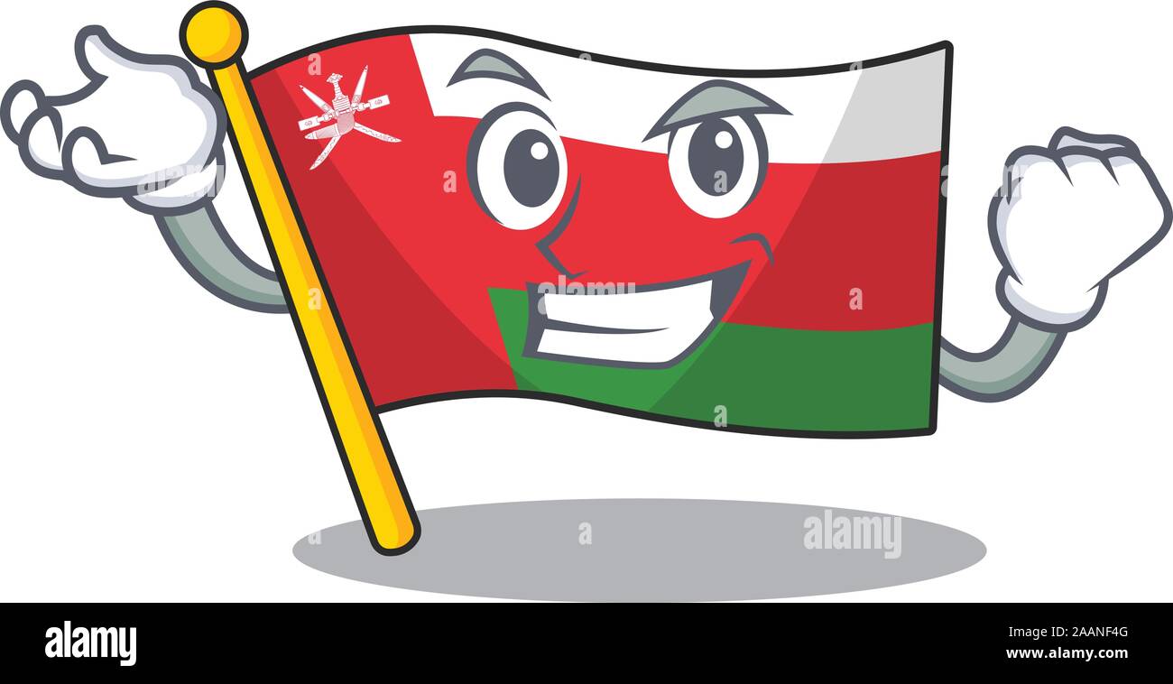 Happy confident Successful flag oman cartoon character style Stock ...