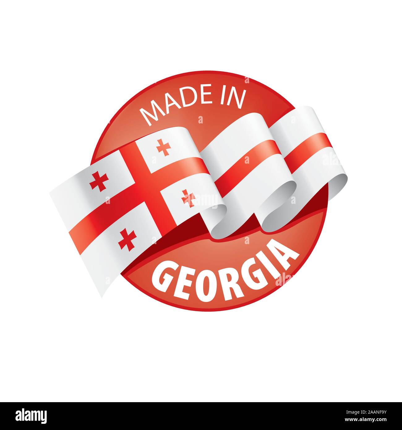 Georgia flag, vector illustration on a white background Stock Vector ...