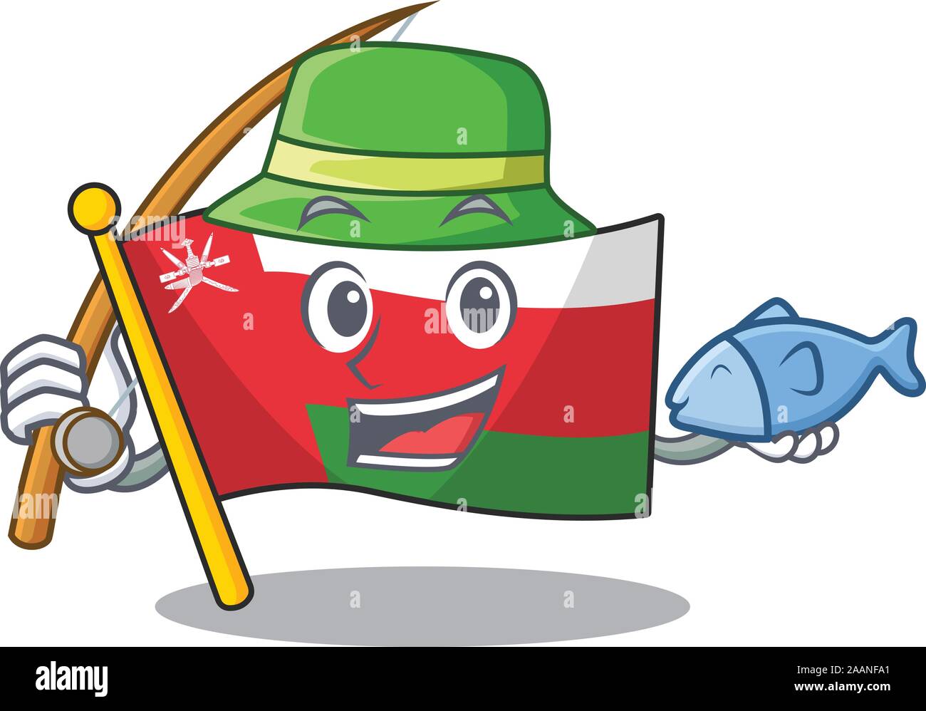 Vector illustration of flag oman in a Fishing design Stock Vector Image ...