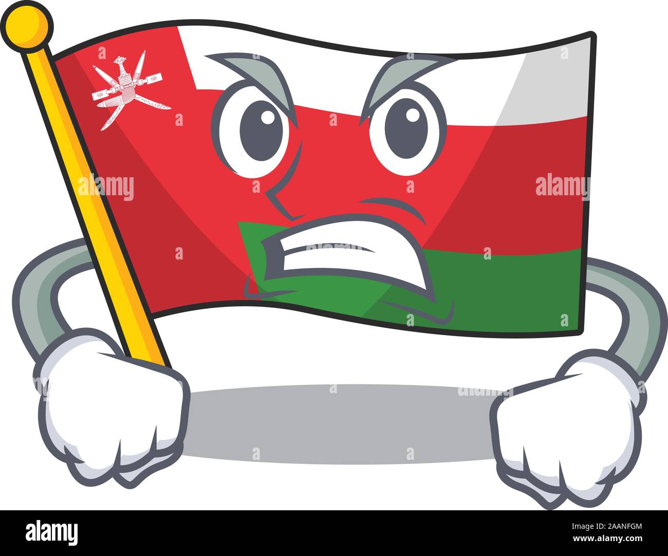 illustration of Angry flag oman mascot vector illustration Stock Vector ...