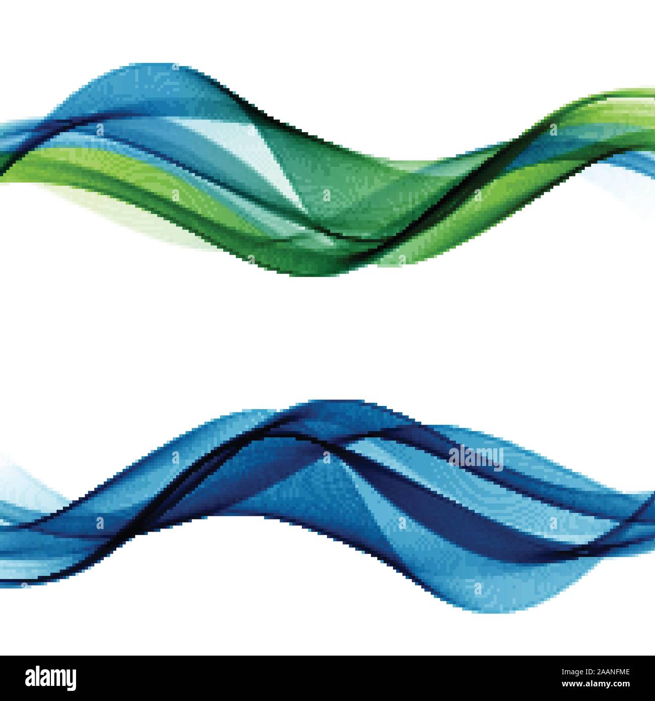 Abstract vector background, blue and green waved lines for brochure ...