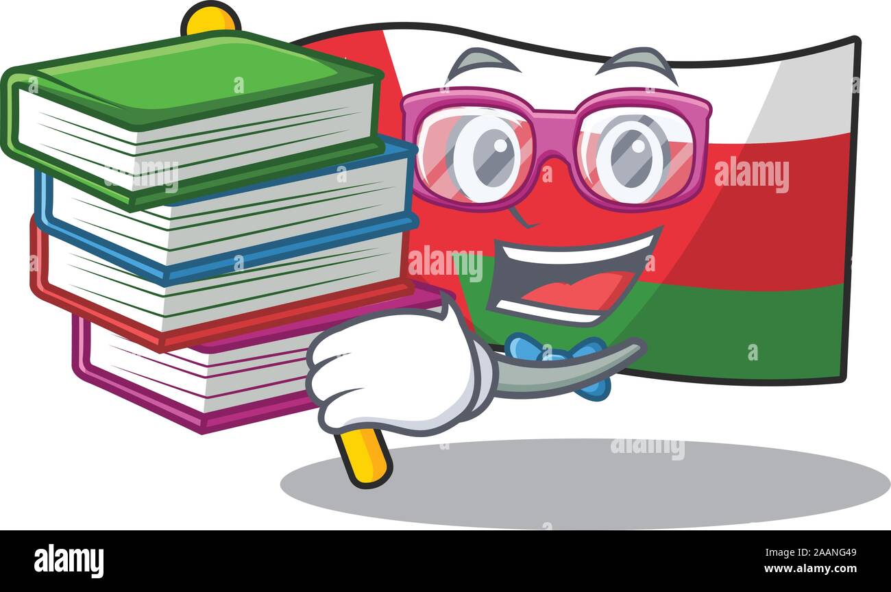 Mascot flag oman with in student bring book character Stock Vector ...