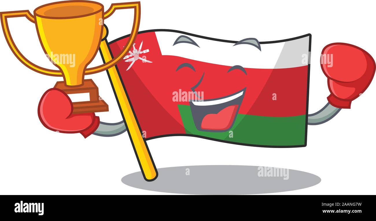 Mascot flag oman with in boxing winner character Stock Vector Image ...