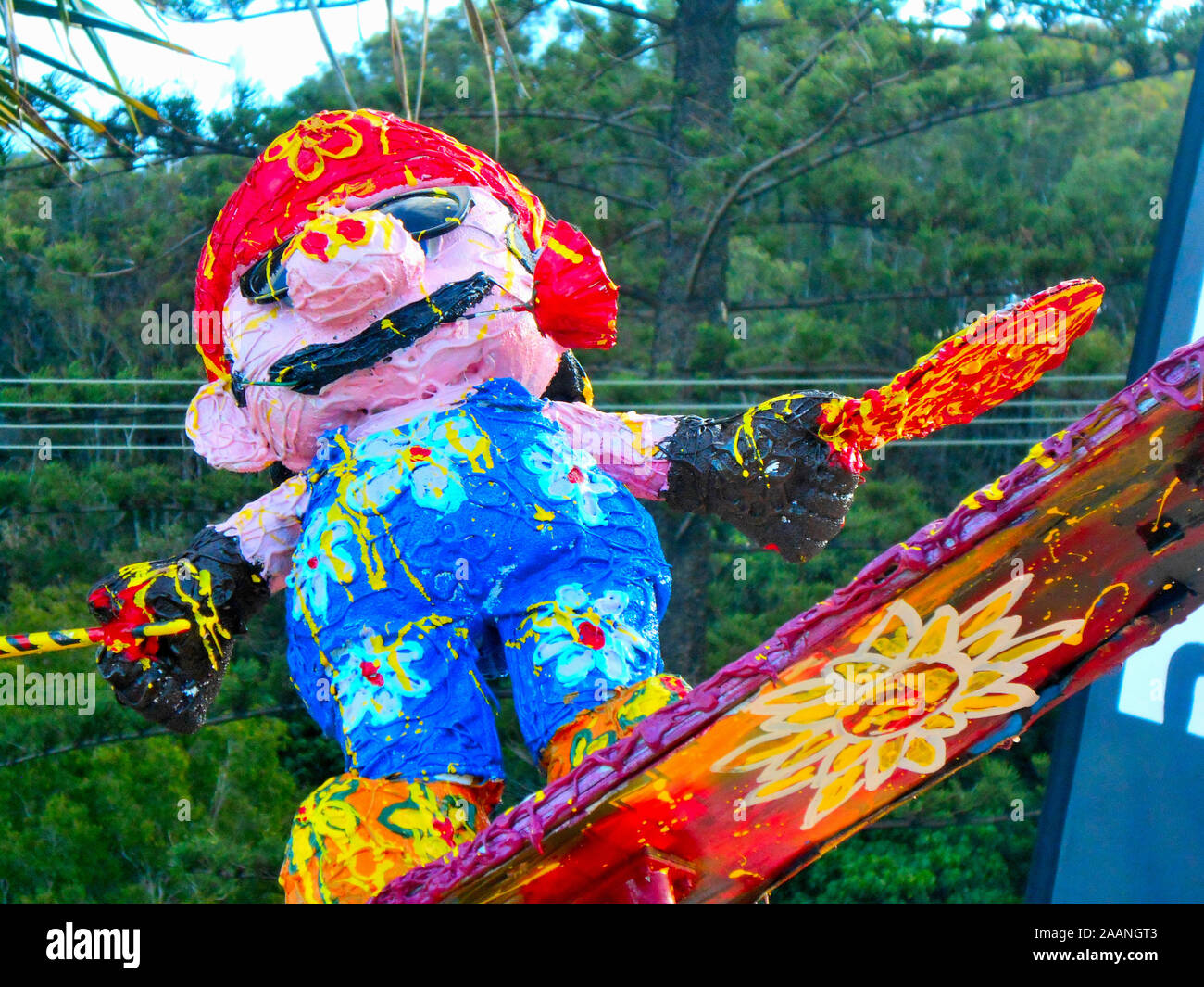 A scutlure of Maroi from The Mario Brothers at the SWELL Sculpture ...