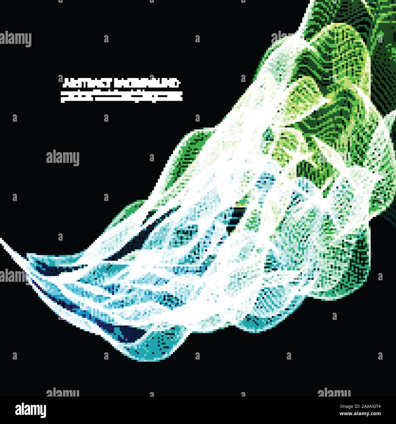 Vector Abstract shiny color blue and green wave design element on dark ...