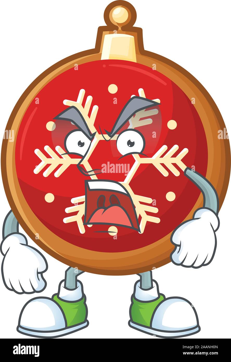Illustration of angry red christmas ball mascot Stock Vector Image ...